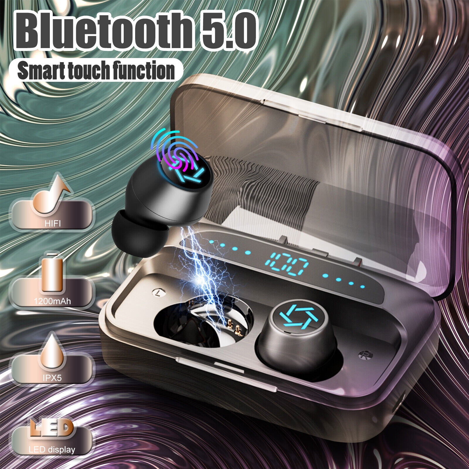 TWS Wireless Headphones Bluetooth 5.0 Earbuds Mic Stereo Headsets Mini ...