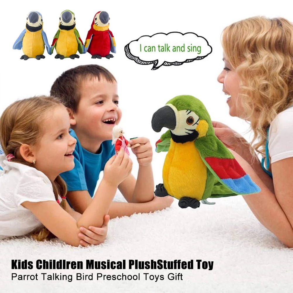 TWSOUL Electric Talking Parrot Plush Toy,Bird Repeat What You Say, with ...