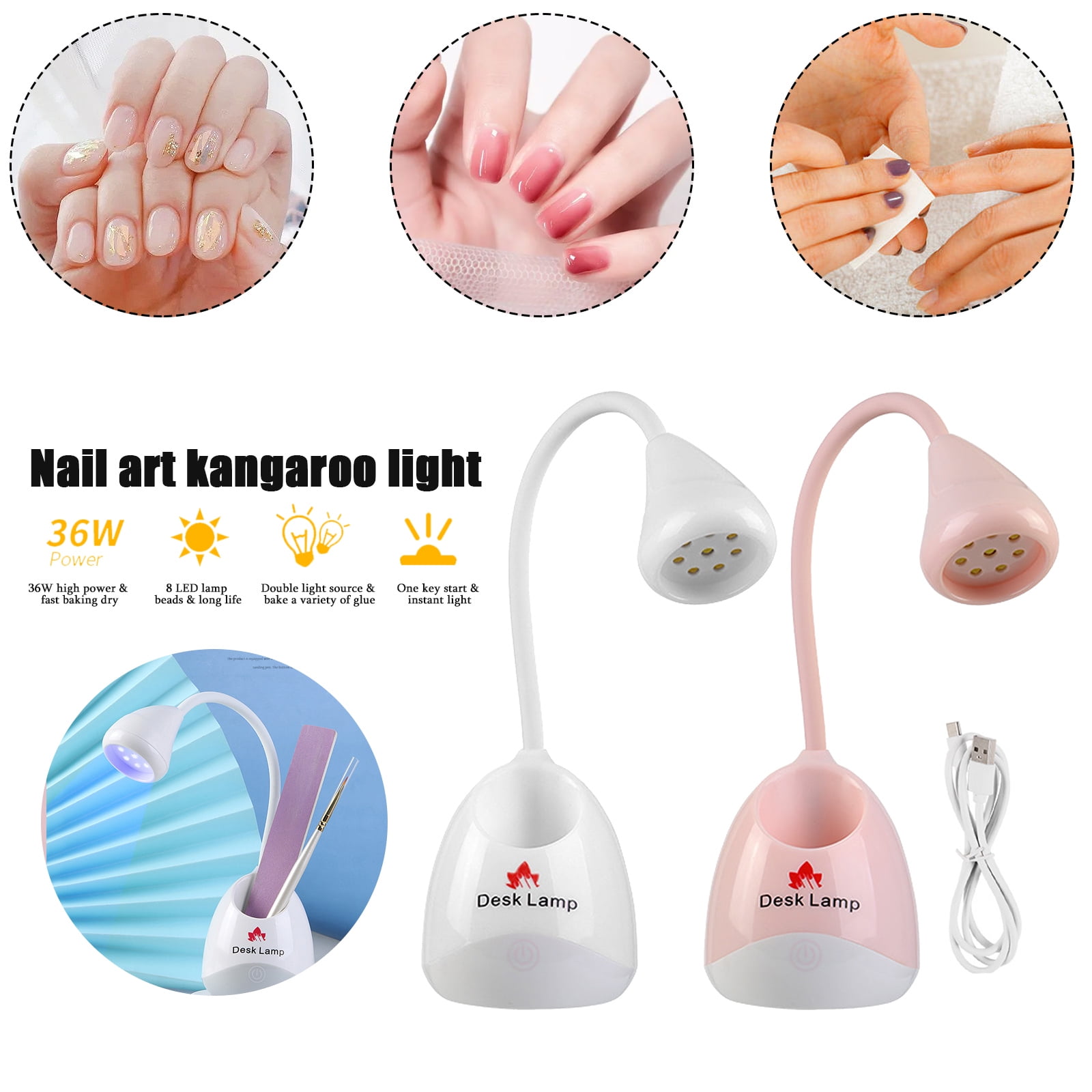 TWSOUL LED 36W Nail Dryer Light 360° Rotatable UV Nail Lamp with Nail ...