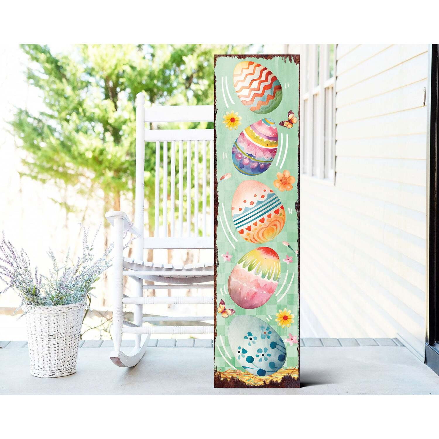 TX USA 36in Rustic Modern Farmhouse Welcome Sign Easter Decor for Front ...