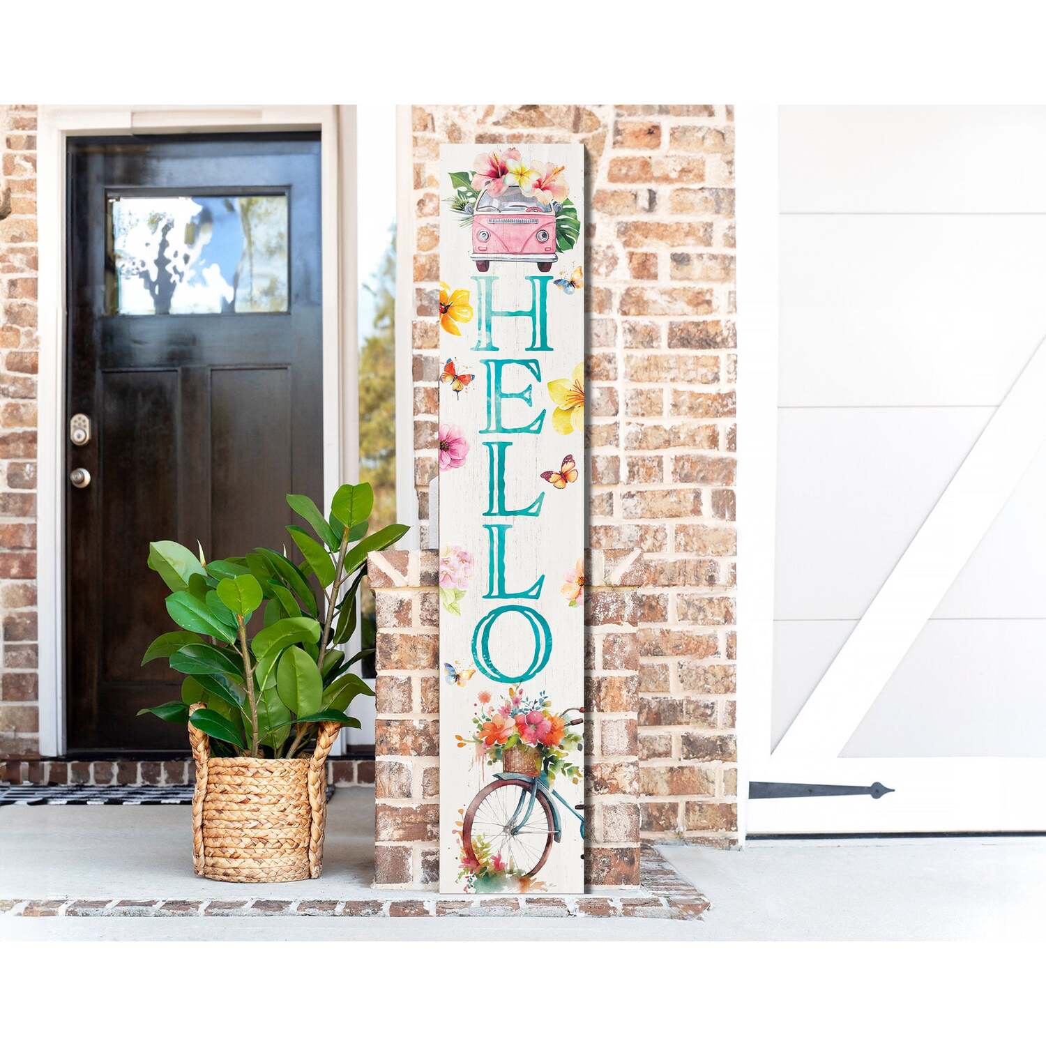 TX USA 48in 'Hello' Porch Sign for Spring Front Door - Ideal for ...