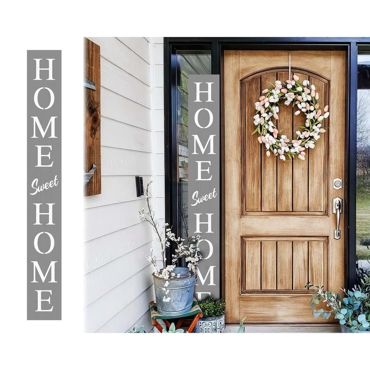 TX USA Corporation 72in Rustic Wooden Home Sweet Home Sign, Gray Front ...