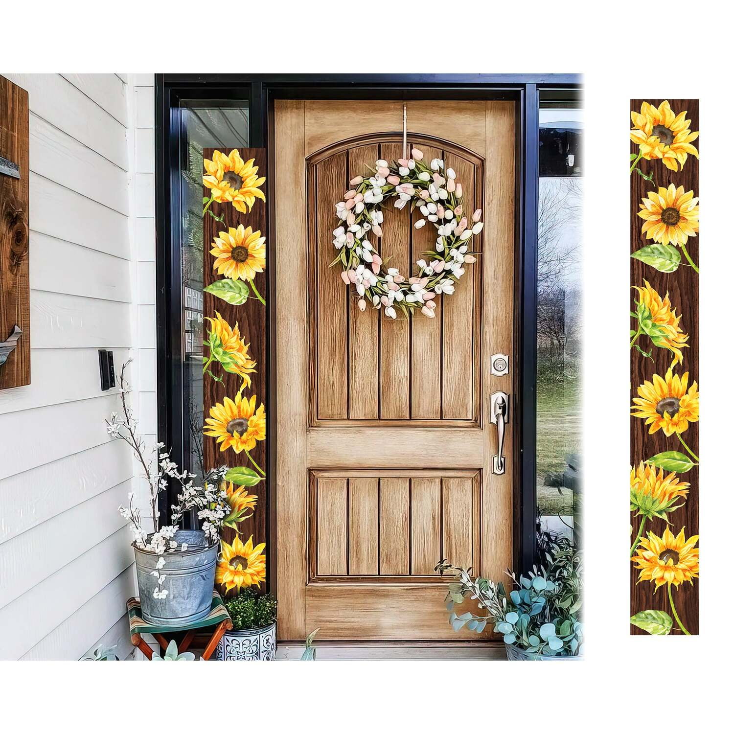 TX USA 72in Sunflower Porch Sign, Charming Brown Welcome Decor for ...