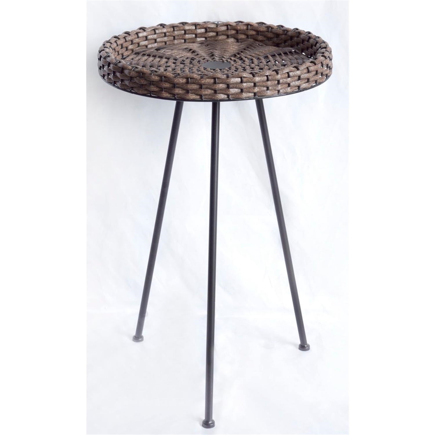 TX USA Zola Resin Wicker Outdoor End Table, Black - Walmart.com