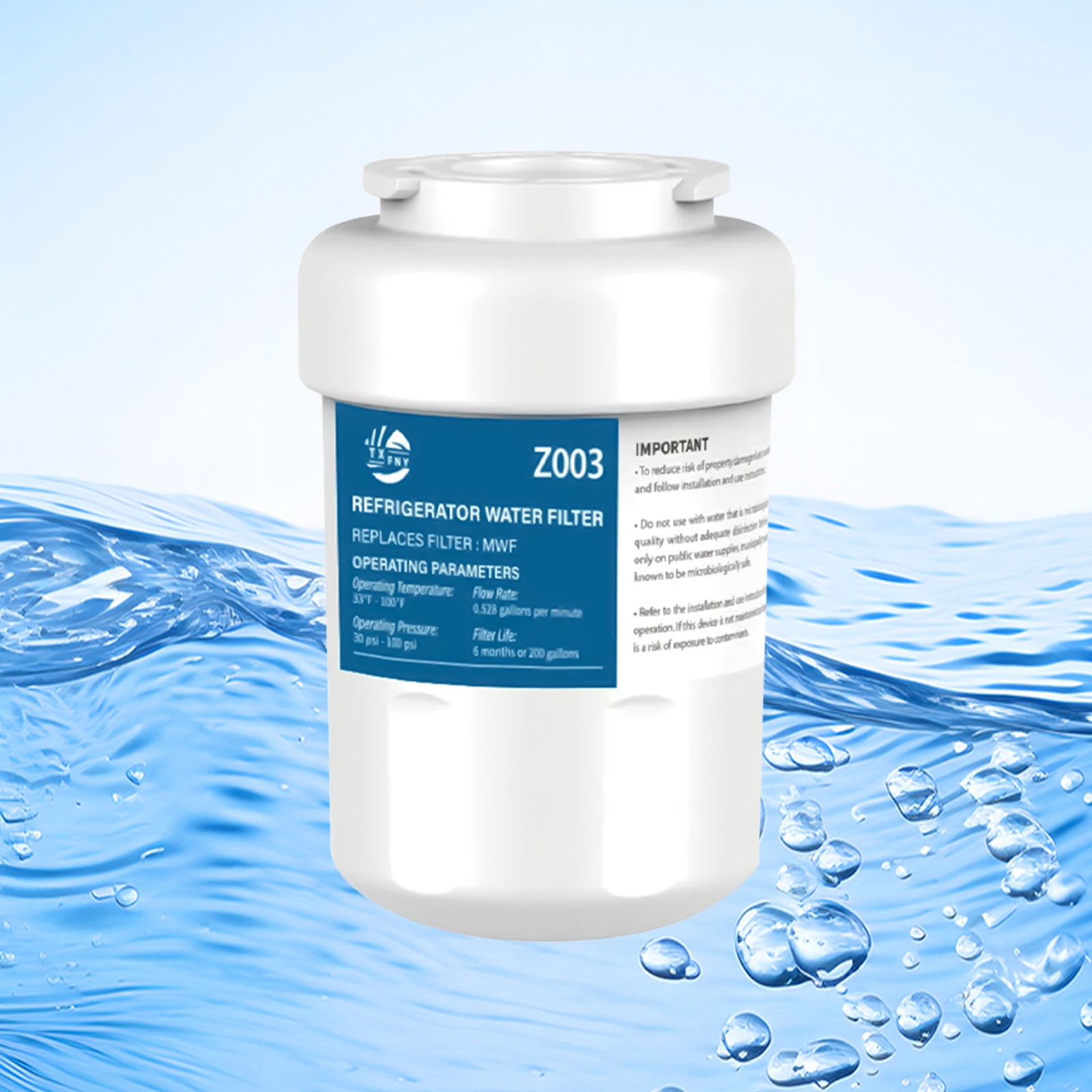 TXFNY Refrigerator Water Filters for MWF, SmartWater MWFP, MWFINT, MWFA ...