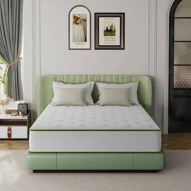 "Inofia Twin XL 12"" Hybrid Innerspring Mattress in a Box with Back ...