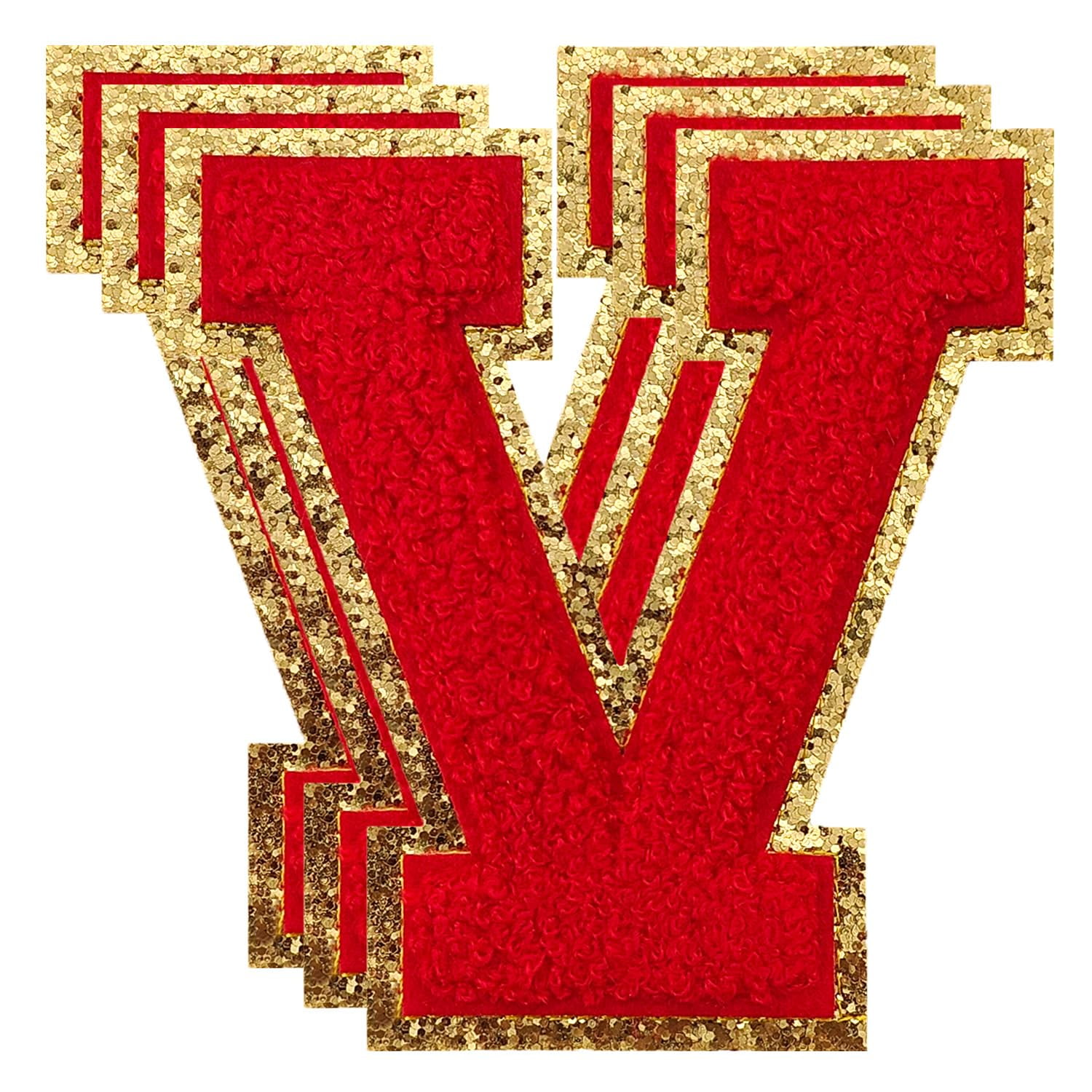 TXSN 3PCS Red Chenille Letters Patch, Large Size 4-1/2" Iron on Letter ...