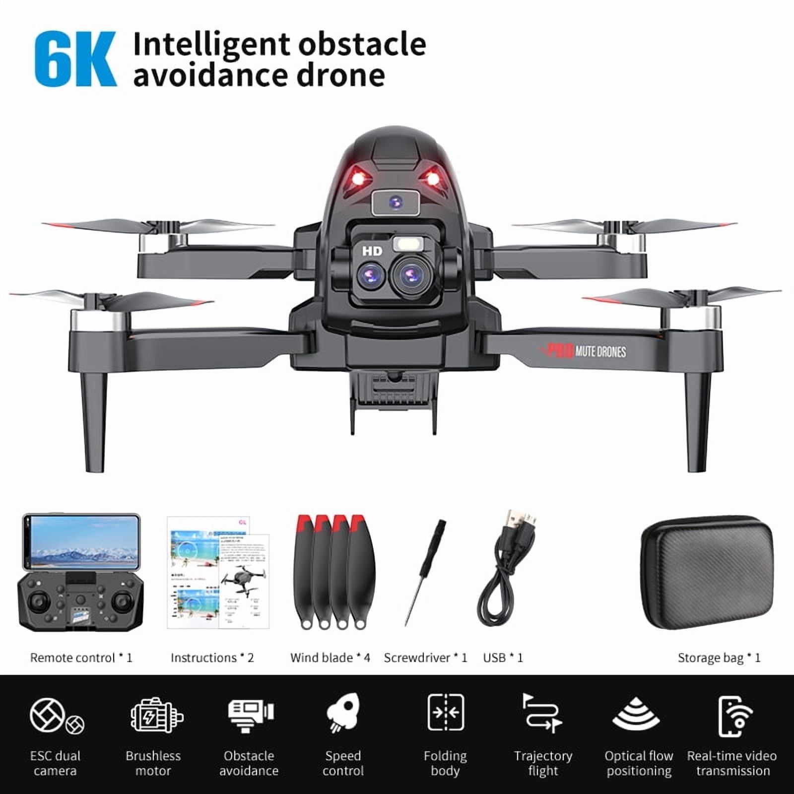 TXT-MATRIX Aerial Drone with 4K Camera, Brushless Motors, Obstacle ...