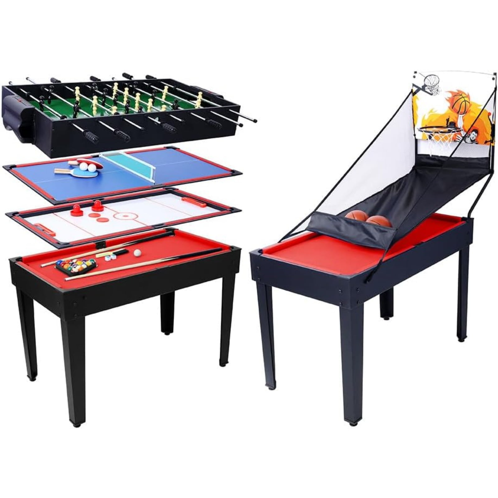 TXT-MATRIX All-in-One Multi-Game Table Set, Billiards, Air Hockey ...