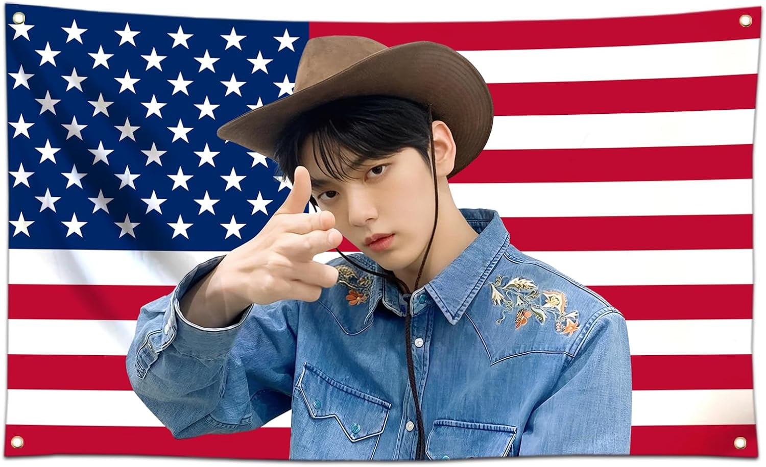 TXT SOOBIN American Flag 3x5FT Cowboy Flag Kpop Funny Flag for Room ...