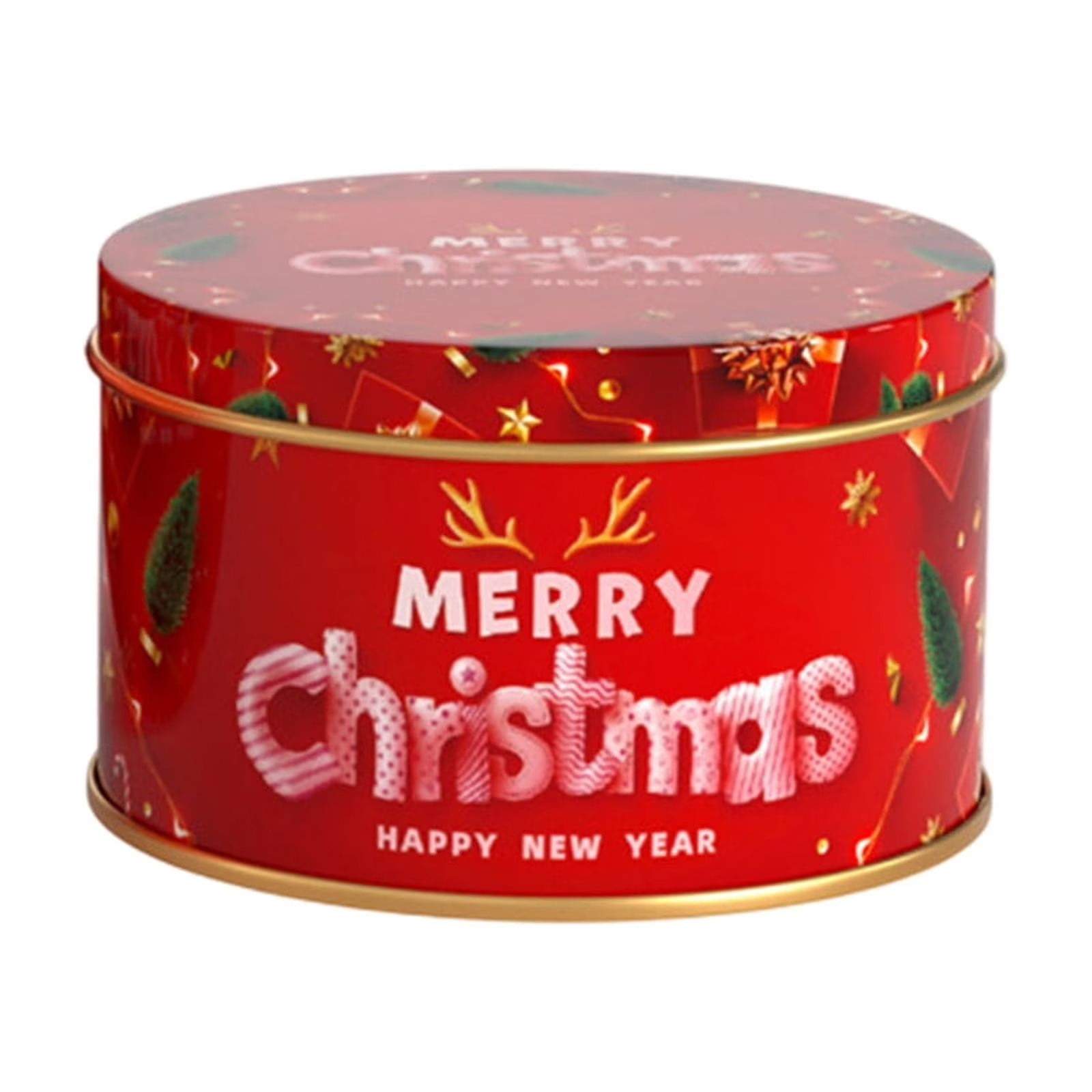 TXYRDXK 1 Pcs Christmas Cookie Tins with Lids 3 Inch Round Metal ...