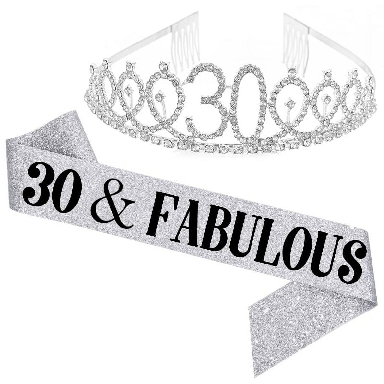 TY"30 and Fabulous" Sash & Rhinestone Tiara Set - 30th Birthday Sash 30 ...