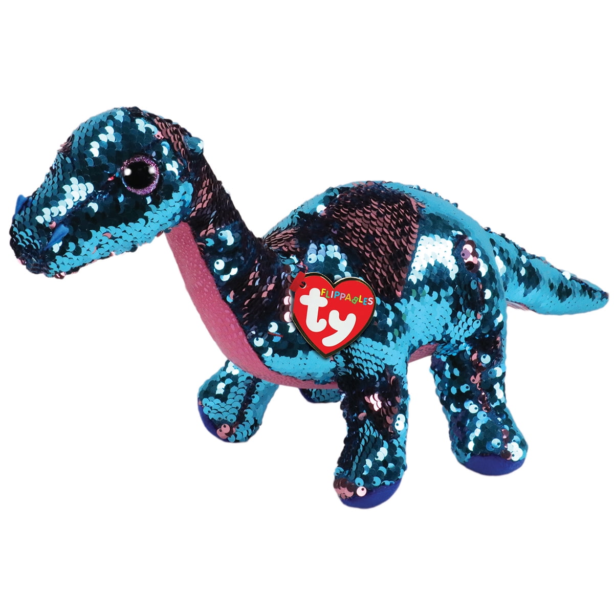 Ty Flippables Sequin Plush - Stompy the Pink Dinosaur – Medium (9 ...