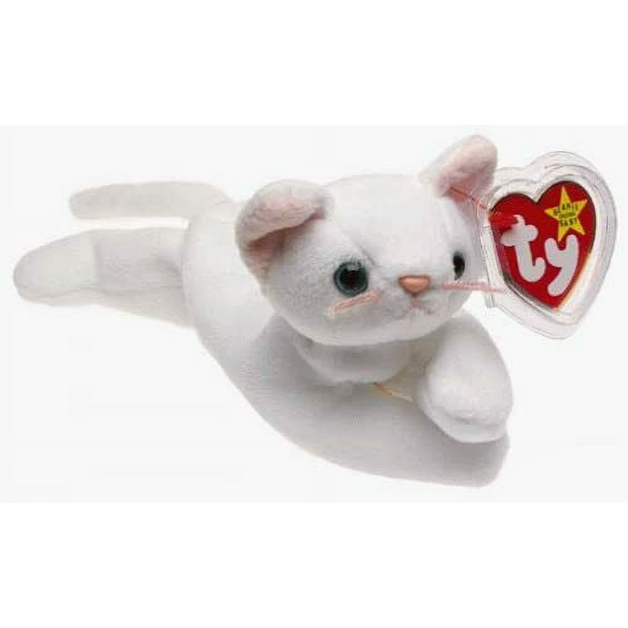 TY Beanie Babies Baby - FLIP the White Cat Plush (BONUS 1 RANDOM TY ...