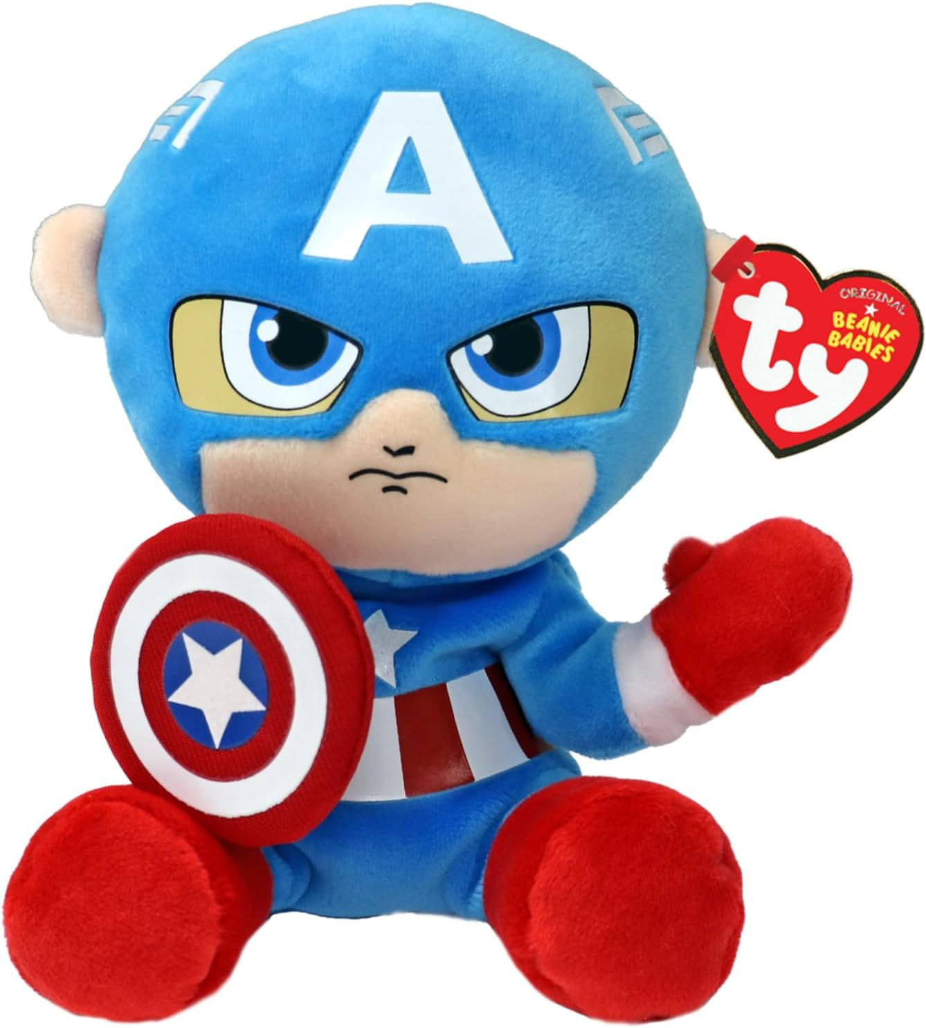 TY, Beanie Babies, Captain America 6" Soft Body, Superhero Plush ...