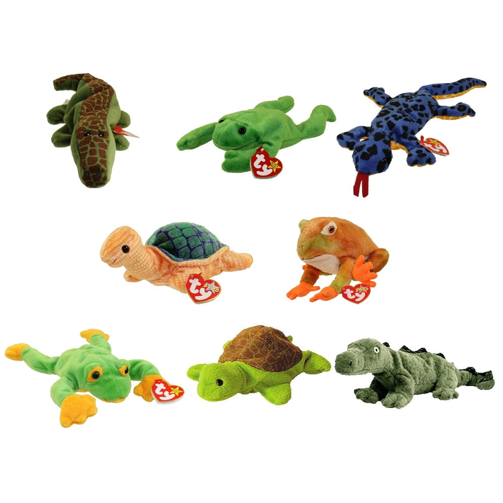 TY Beanie Babies - REPTILES & AMPHIBIANS (Set of 8)(Ally, Legs, Lizzy ...