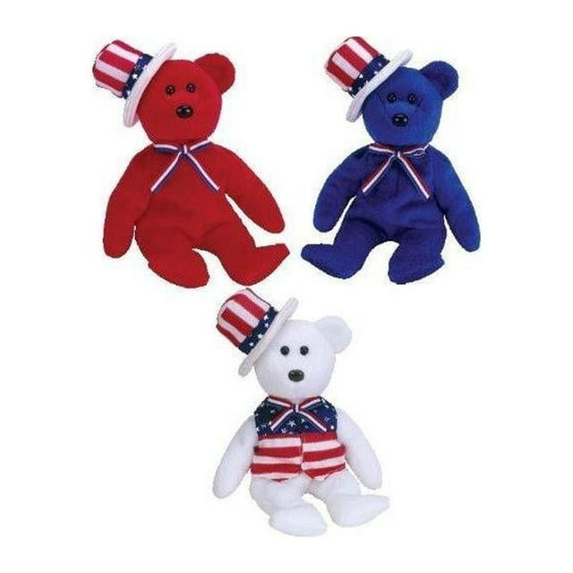 TY Beanie Babies - SAM the Bear (Set of 3 - Red, White & Blue Versions ...