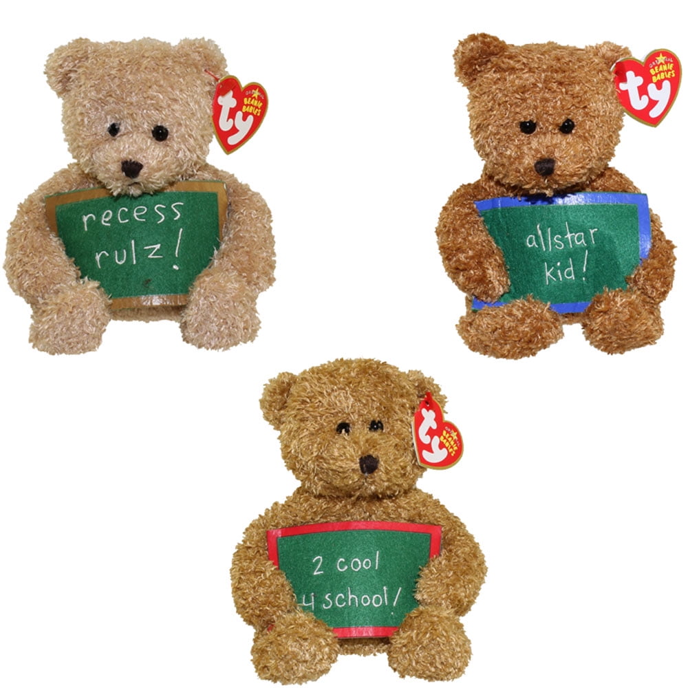 TY Teddy Beanie Babies - SCHOOL ROCKS Bears Set, 3 pc Set, 6 inch ...