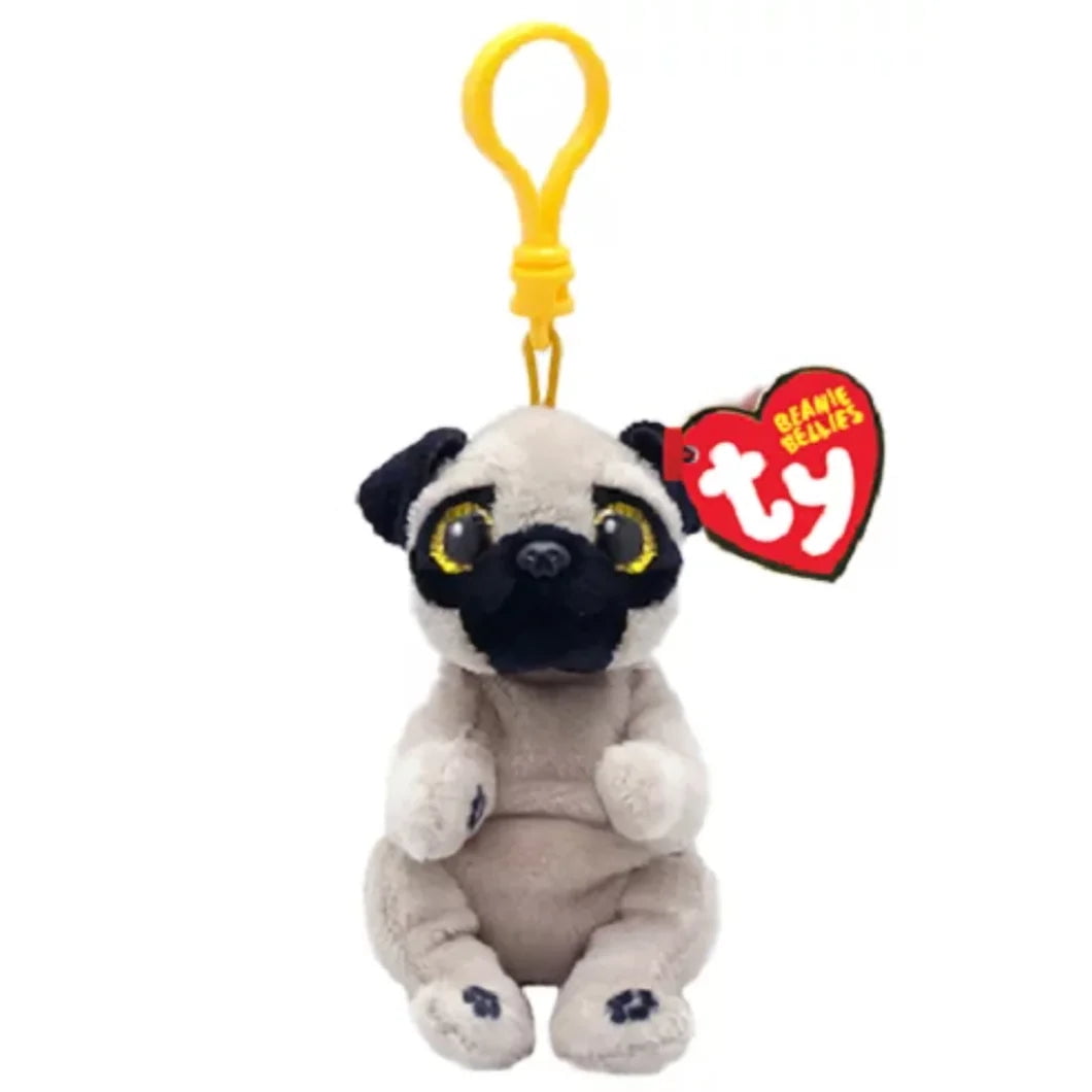 TY Beanie Babies Izzy the Pug Dog Plush Beanie Bellies Backpack Clip ...
