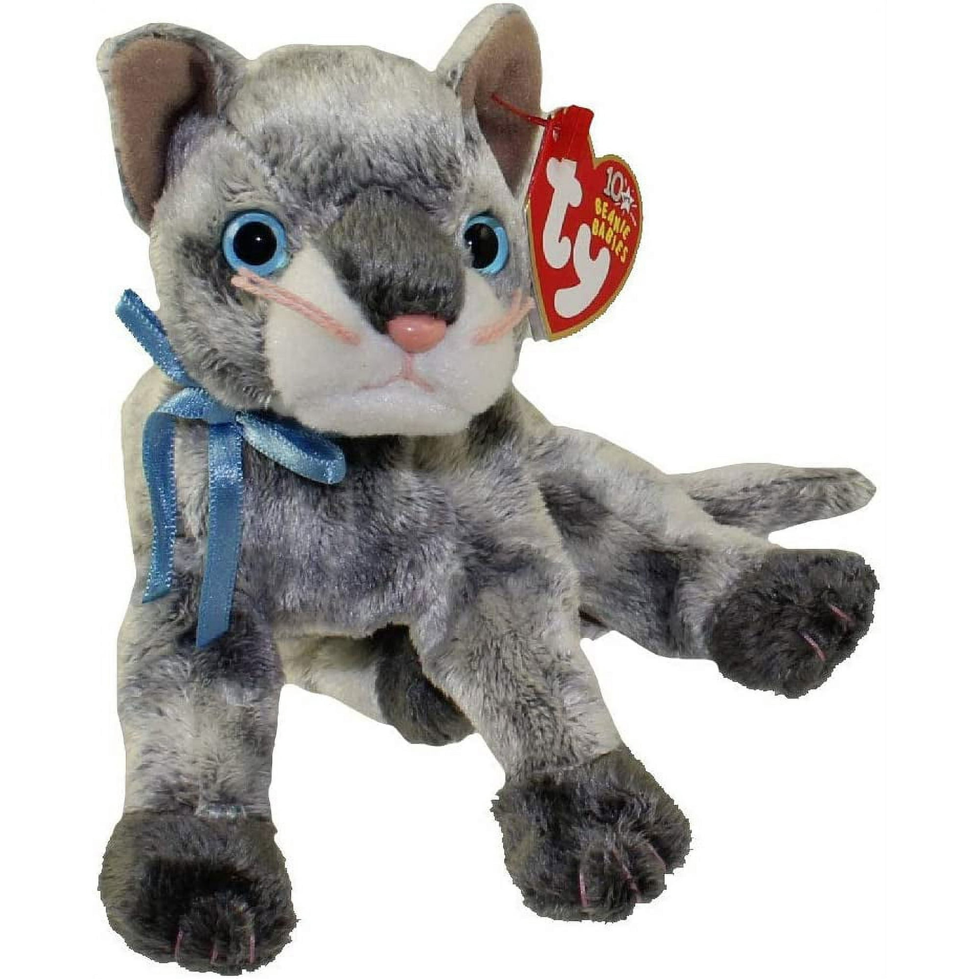 TY Beanie Baby - FRISCO the Grey Cat Regular Size Plush (BONUS ONE FUN ...
