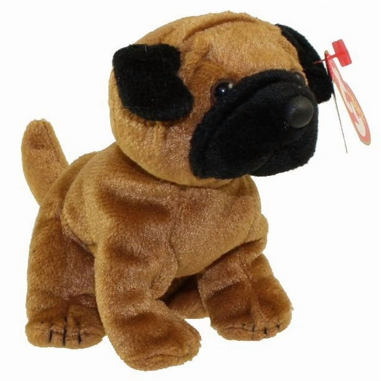 TY Beanie Baby - ROOTBEER the PUG Dog (6" Plush) (BONUS ONE RANDOM TY ...