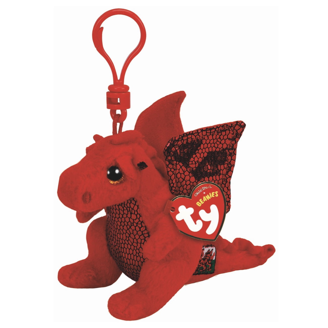 TY Beanie Baby - Y DDRAIG GOCH the Dragon ( Key Clip - UK Exclusive ...