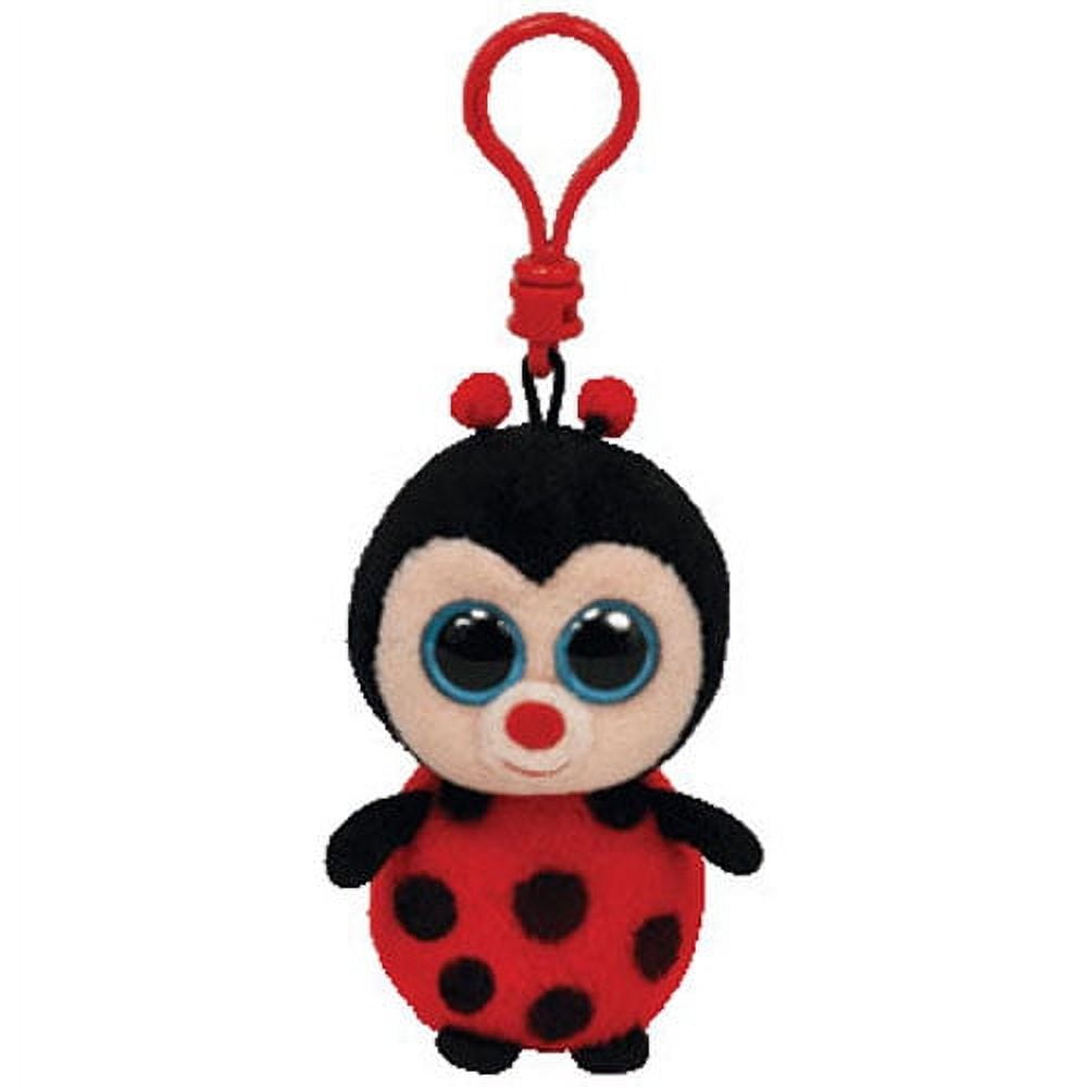TY Beanie Boos - BUGSY the Ladybug (Solid Eye Color) (Plastic Key Clip ...