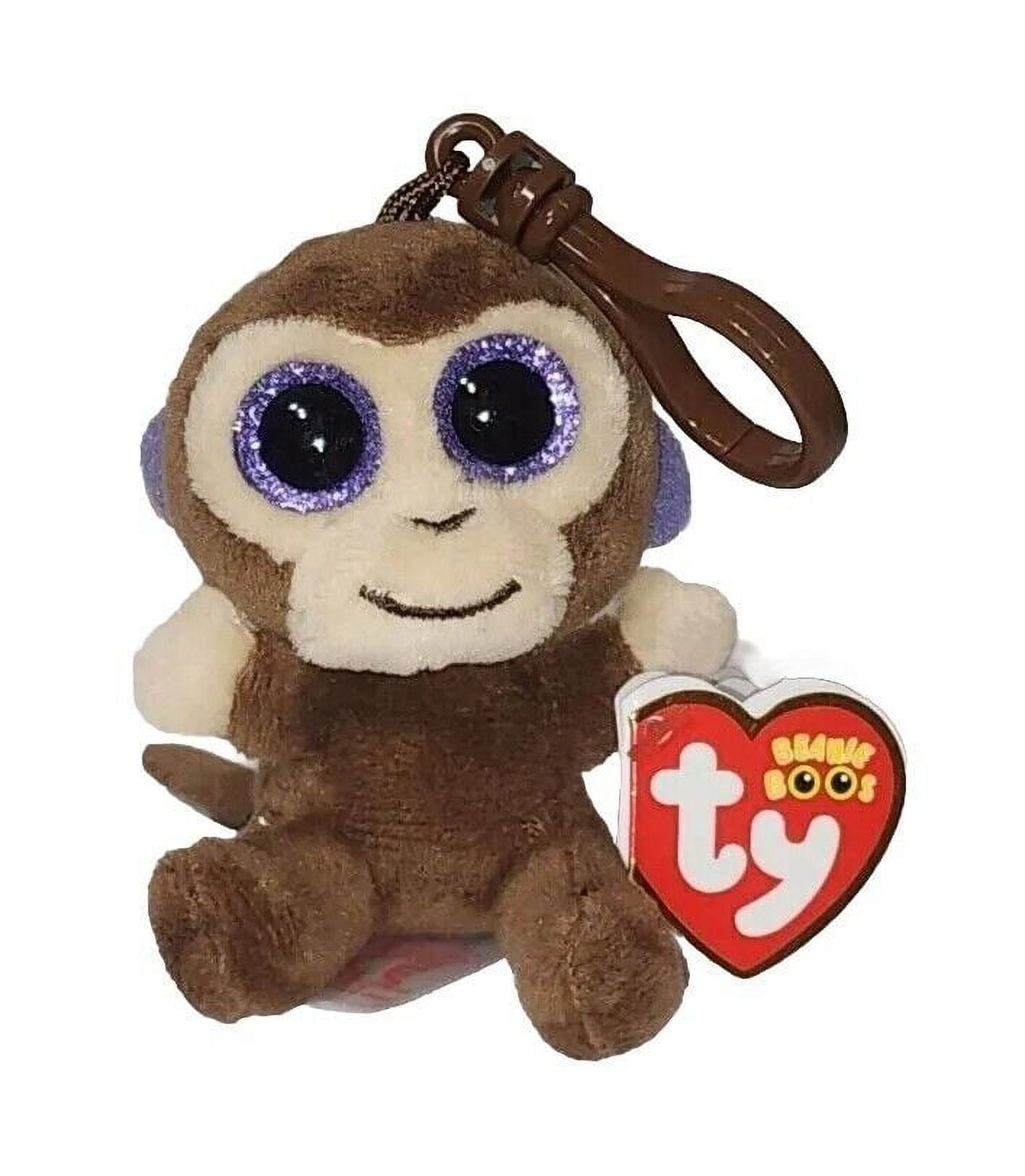 TY Beanie Boos - COCONUT the Monkey (GLITTERY EYES ) (Plastic Key Clip ...