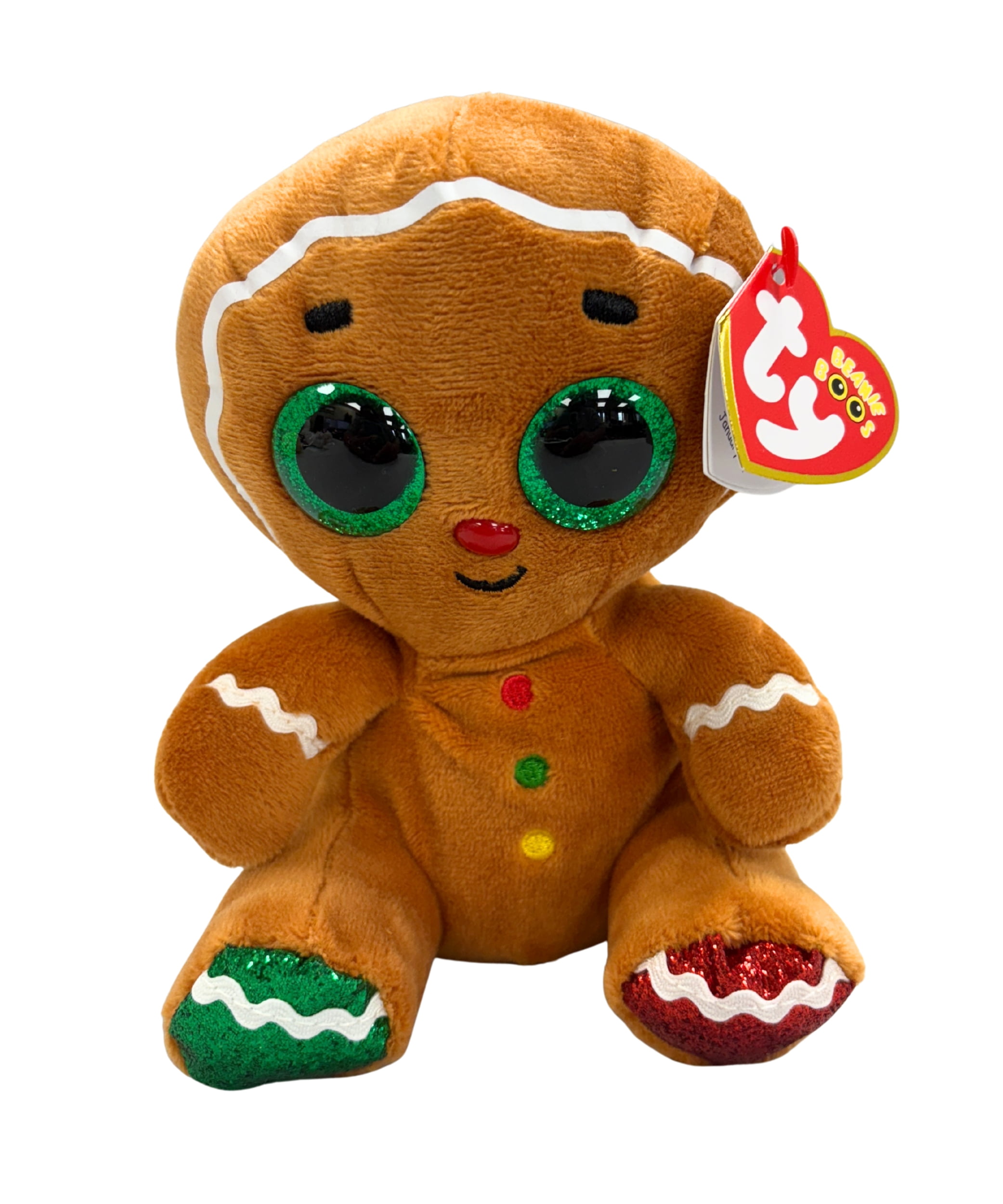 Ty Beanie Boos, CRUMBLE the Gingerbread Man, Glitter Eyes, Plush, 6 ...