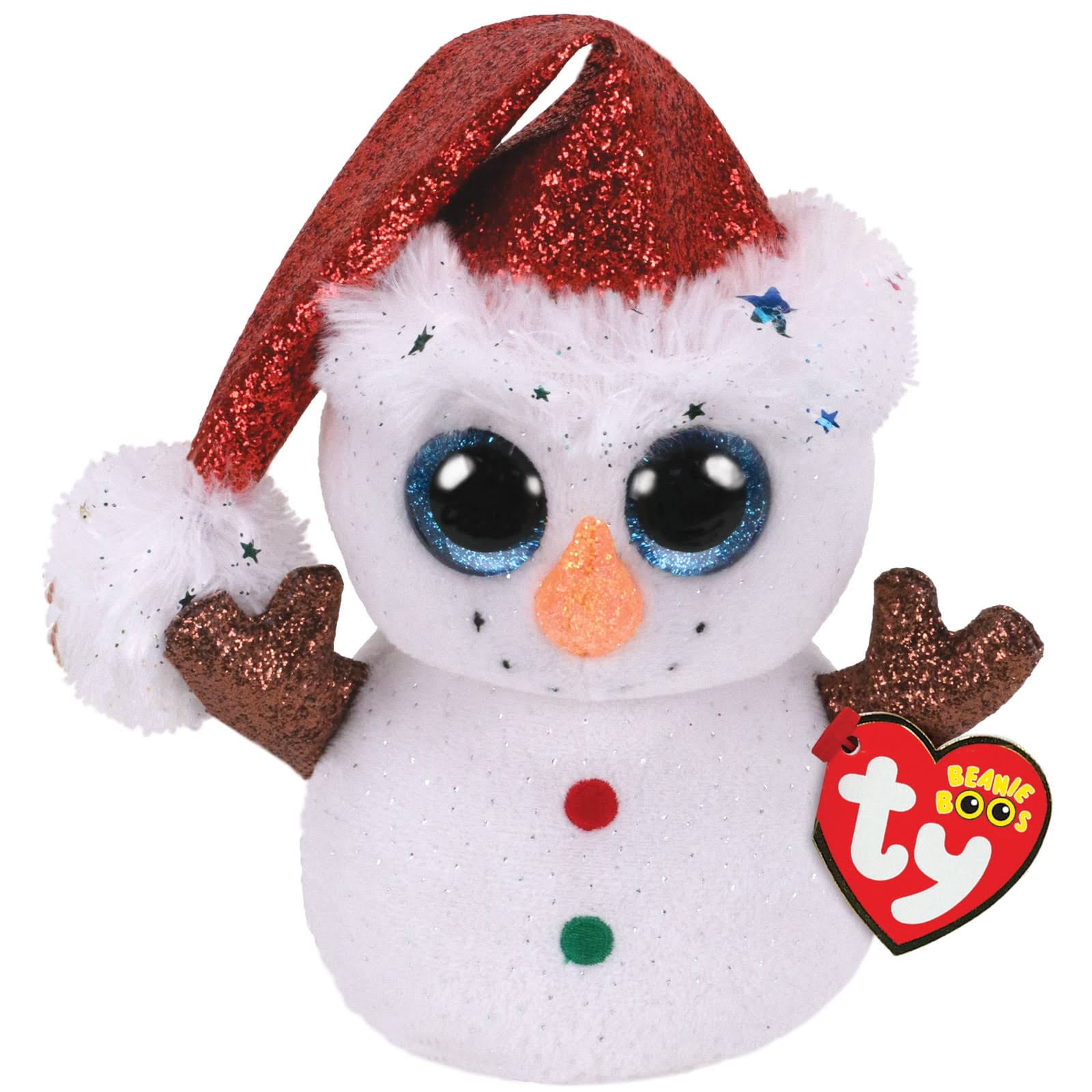TY Beanie Boos - FLURRY the Christmas Snowman (Glitter Eyes) 6" Plush ...