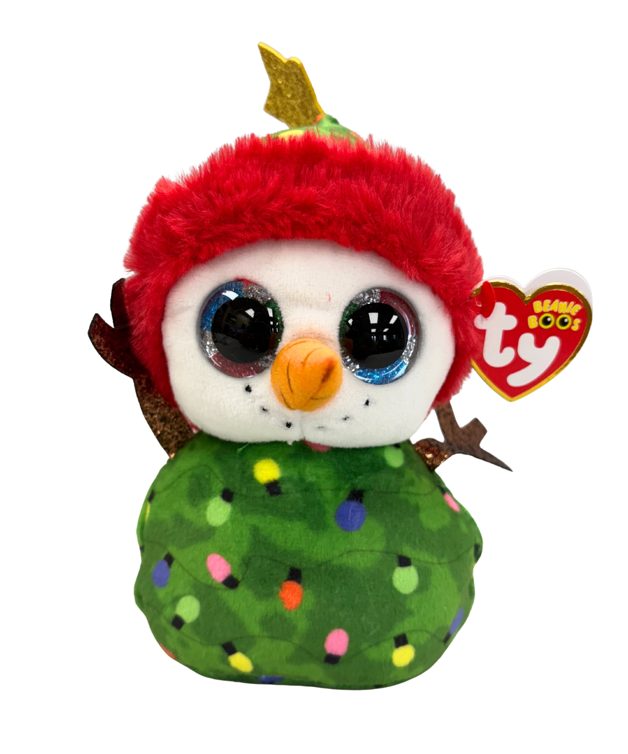 Ty Beanie Boos Garland Christmas Tree Snowman Glitter Eyes Plush 6 inch ...