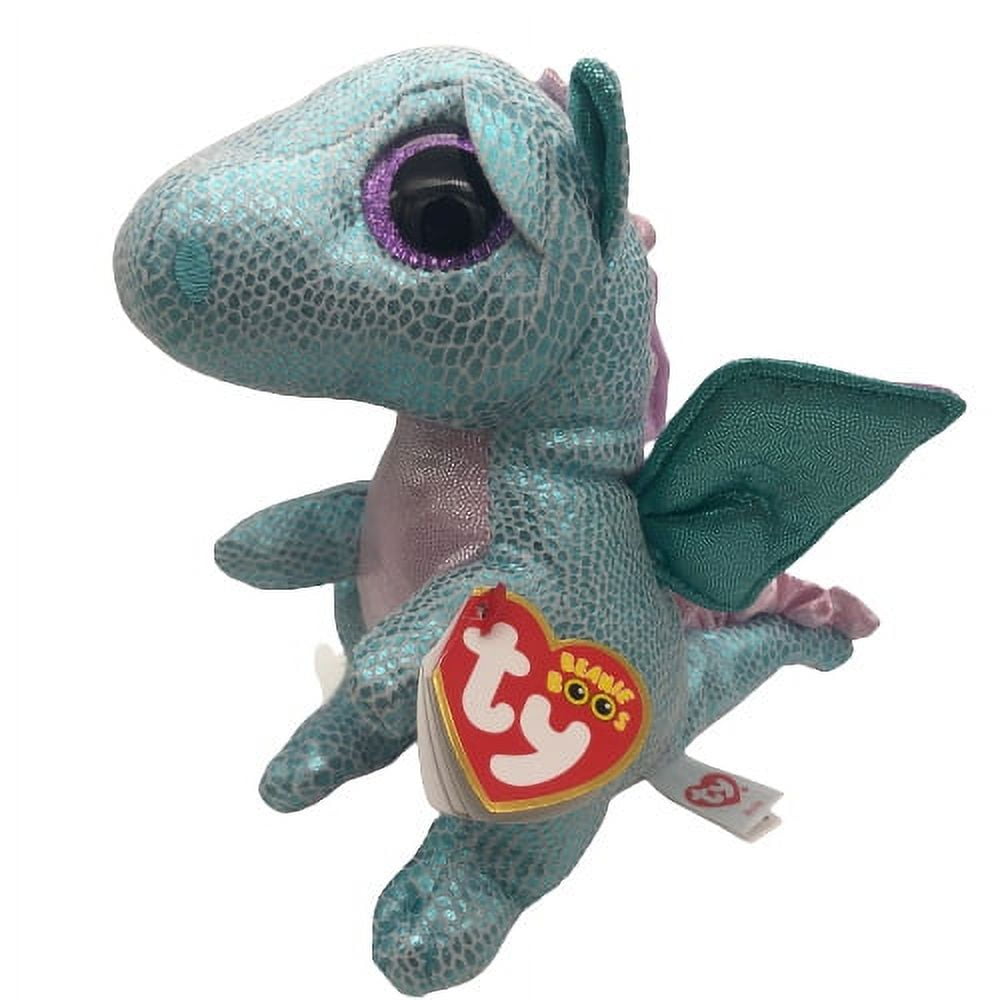 Ty Beanie Boos Plush Collectible, HOLLY the Blue Dragon with Glitter ...