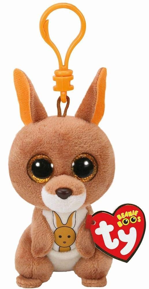 TY Beanie Boos - KIPPER the Kangaroo (Glitter Eyes) (3" Plastic Key Clip) (BONUS ONE RANDOM TY ...