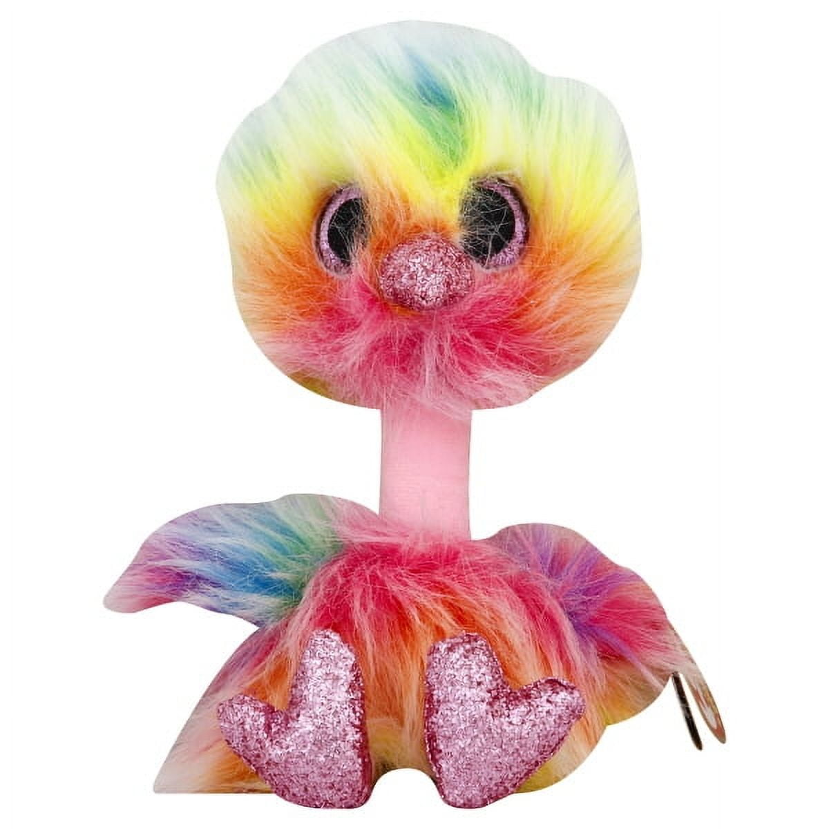 TY Beanie Boos Stuffed Animal - ASHA the Rainbow Ostrich with Glitter ...