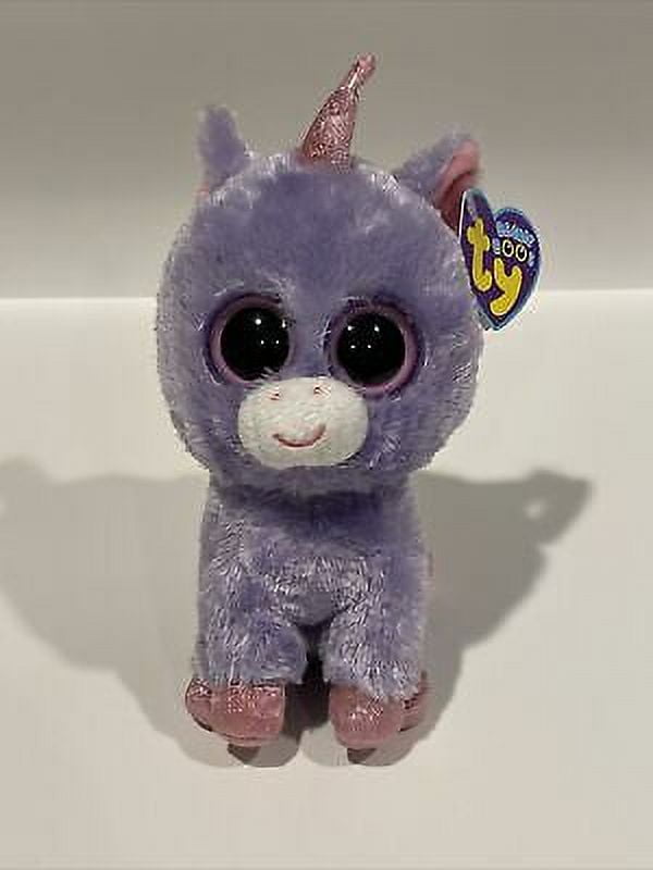 TY Beanie Boos - RAINBOW the Violet Unicorn (Solid Eye Color) 6" Plush ...