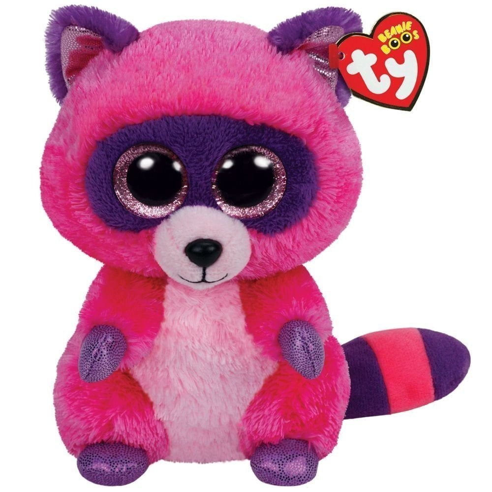 TY Beanie Boos - ROXIE the Raccoon (Glittery Eyes) (Medium Size - 9 ...