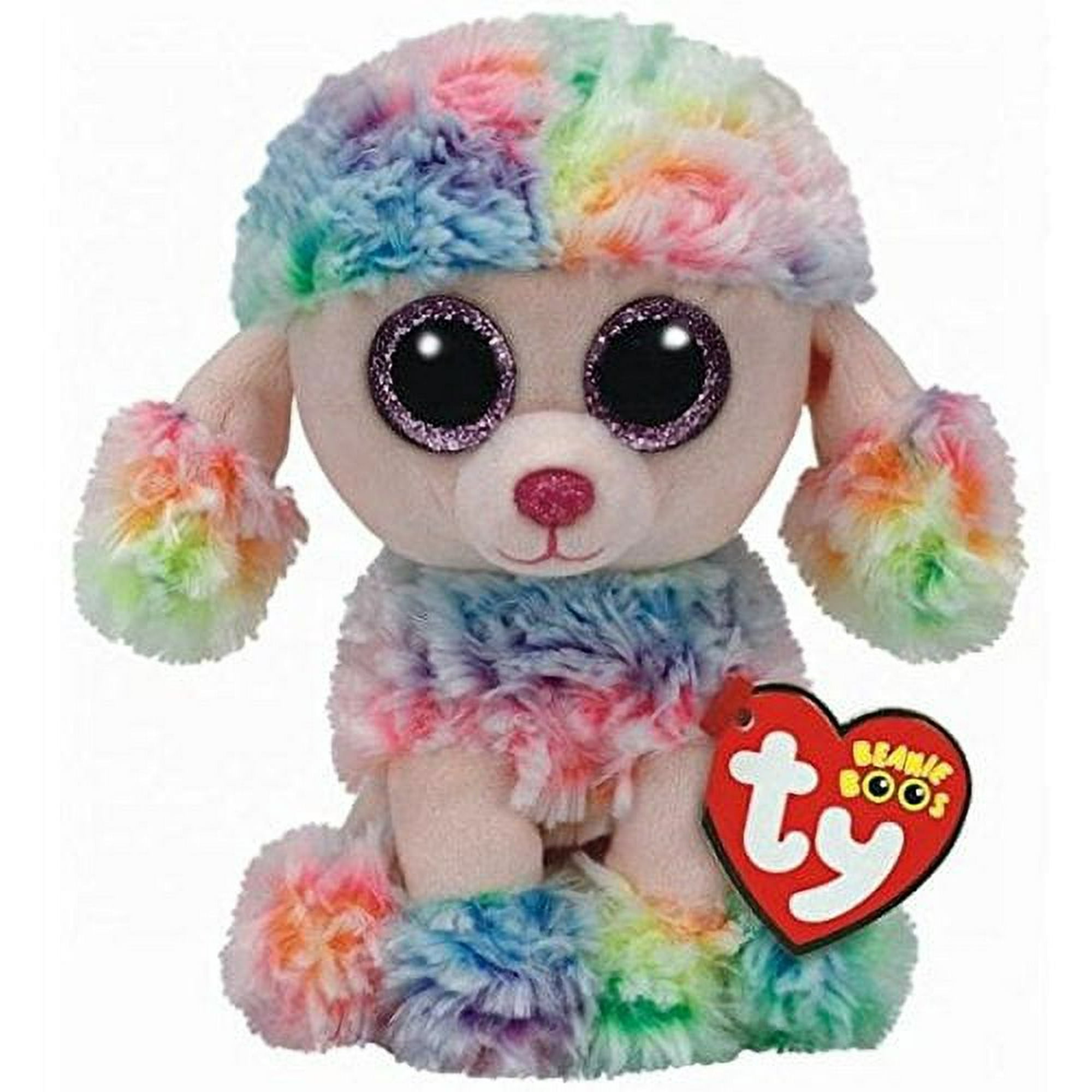 TY Beanie Boos - Rainbow Poodle (Glittery Eyes) (Regular Size 6" Plush ...