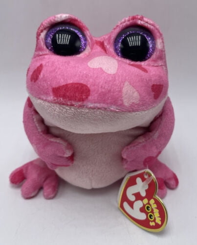 TY Beanie Boos - SMITTEN the Pink Frog (Glitter Eyes) (Regular Size - 6 ...