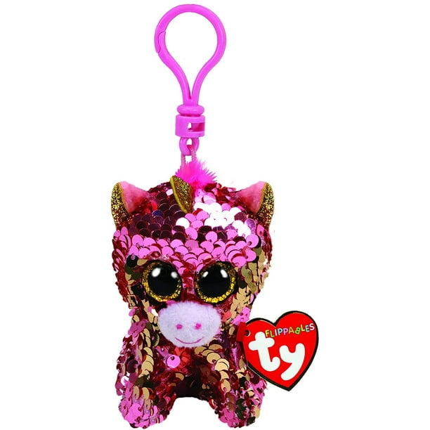TY Beanie Boos - SUNSET the Unicorn (Glitter Eyes) (Plastic Key Clip ...
