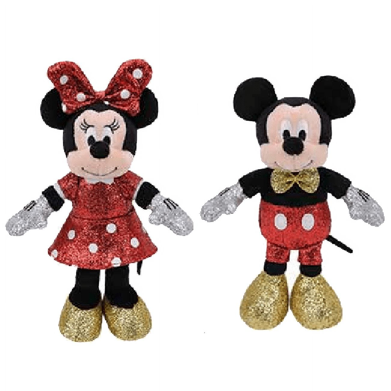 TY Beanie Buddies - Set of 2 MICKEY & MINNIE MOUSE (Sparkle - Red) (13 ...