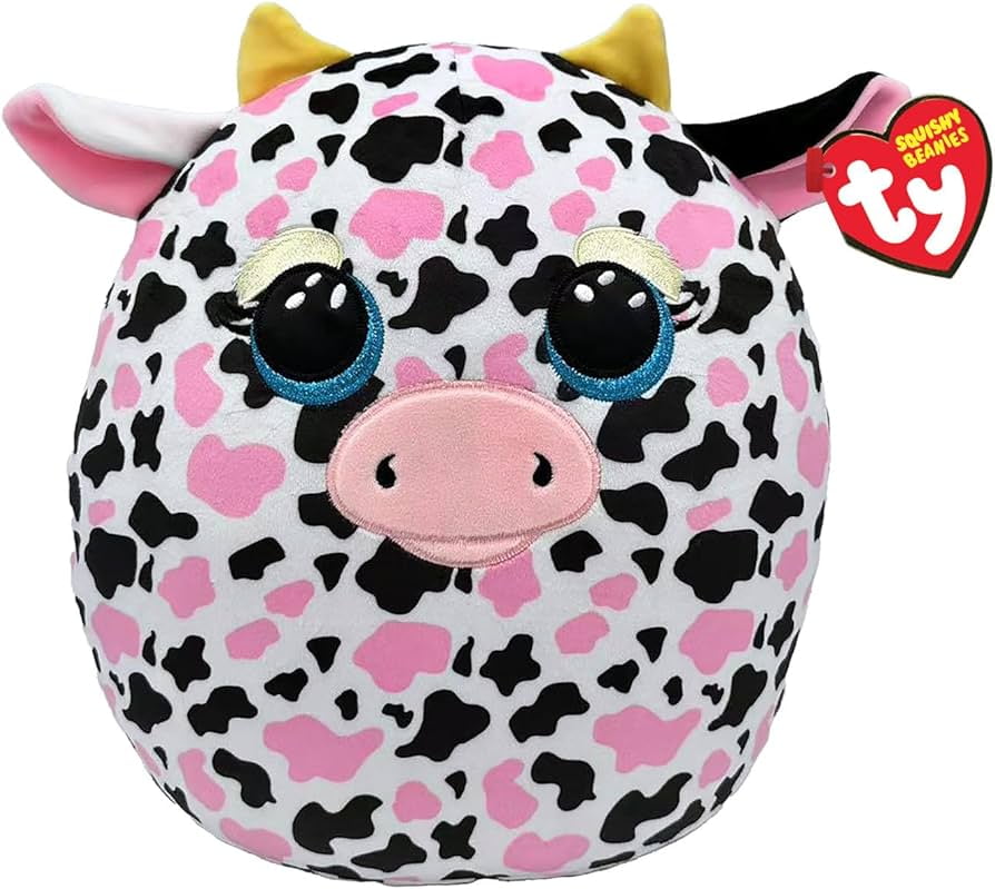 TY Beanie Squishies (Squish-A-Boos) Plush - MILKSHAKE the Pink, Black ...