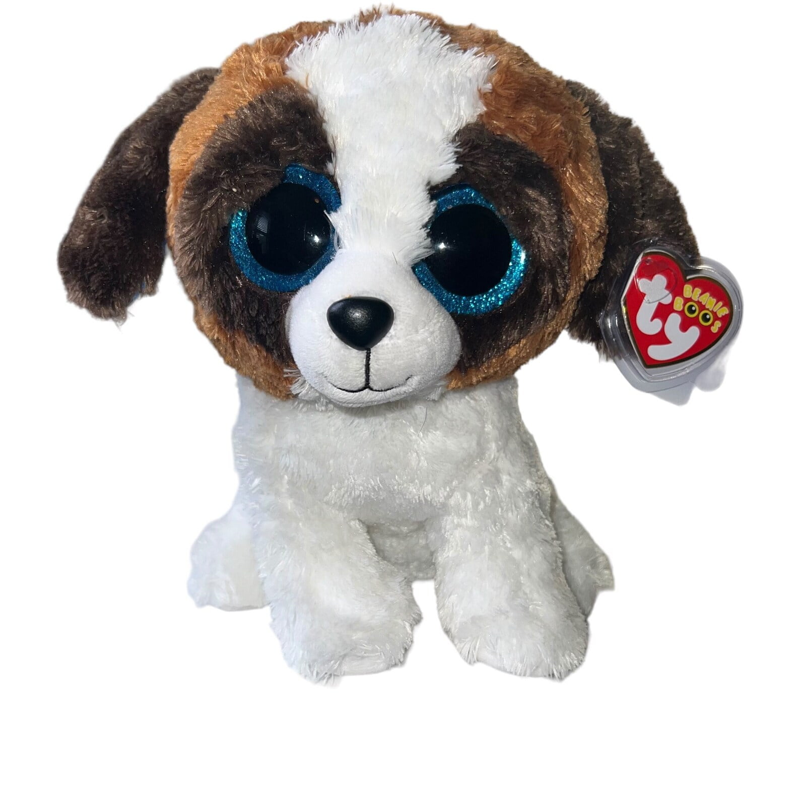 TY Bennie Boos - Duke Brown & White Dog (Glittery Eyes) (Medium 10 ...
