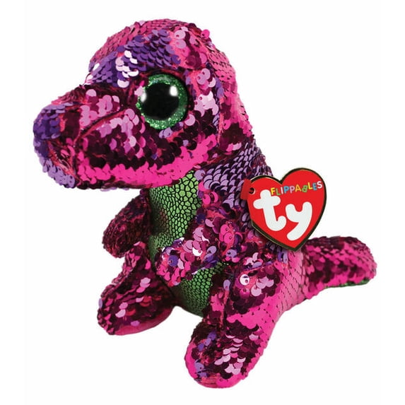 TY Flippables Sequin - Stompy the Dinosaur (6" Plush)(BONUS ONE RANDOM ...