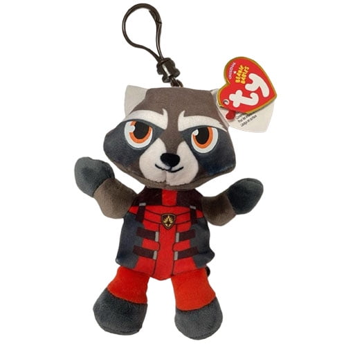 TY Marvel Beanie Baby Clip - ROCKET RACCOON (Plastic Key Clip - 4 inch ...