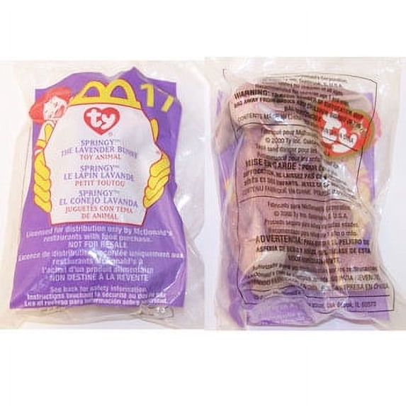 TY McDonald's Teenie Beanie - #17 SPRINGY the Bunny (2000) (4 inch ...
