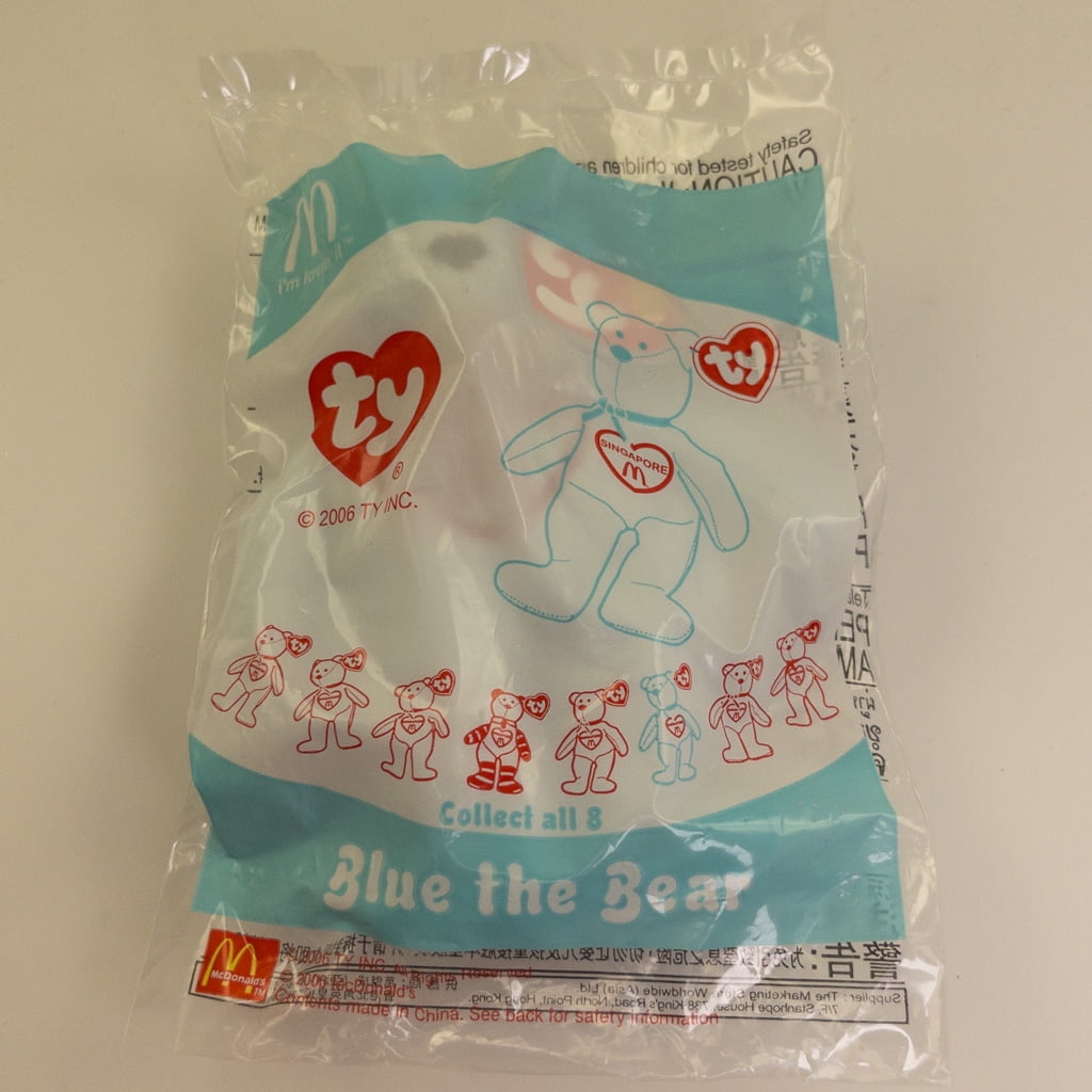 TY McDonald's Teenie Beanie - BLUE the Bear (2006 - Signapore Exclusive ...