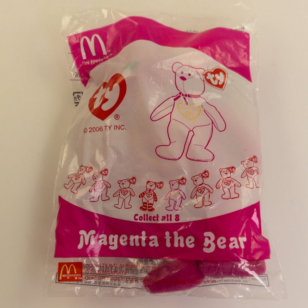TY McDonald's Teenie Beanie - MAGENTA the Bear (2006 - Signapore ...