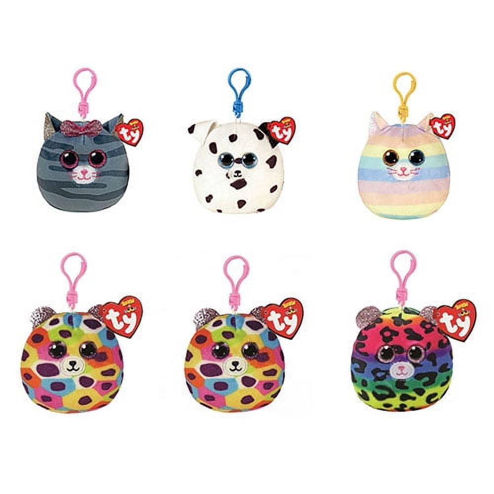 TY Mini Beanie Squishies - SET OF 6 CATS & DOGS (Kiki, Fetch, Dotty ...