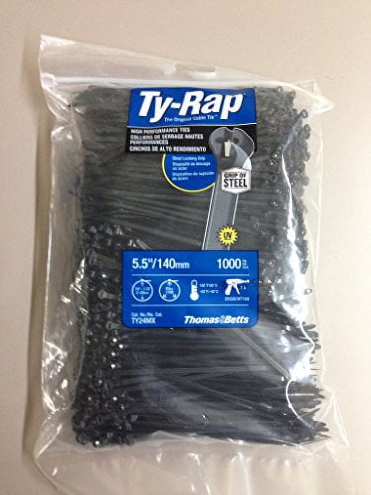 TY24MX Cable Tie 30lb 5.5" Ultraviolet Resistant Black Nylon with ...