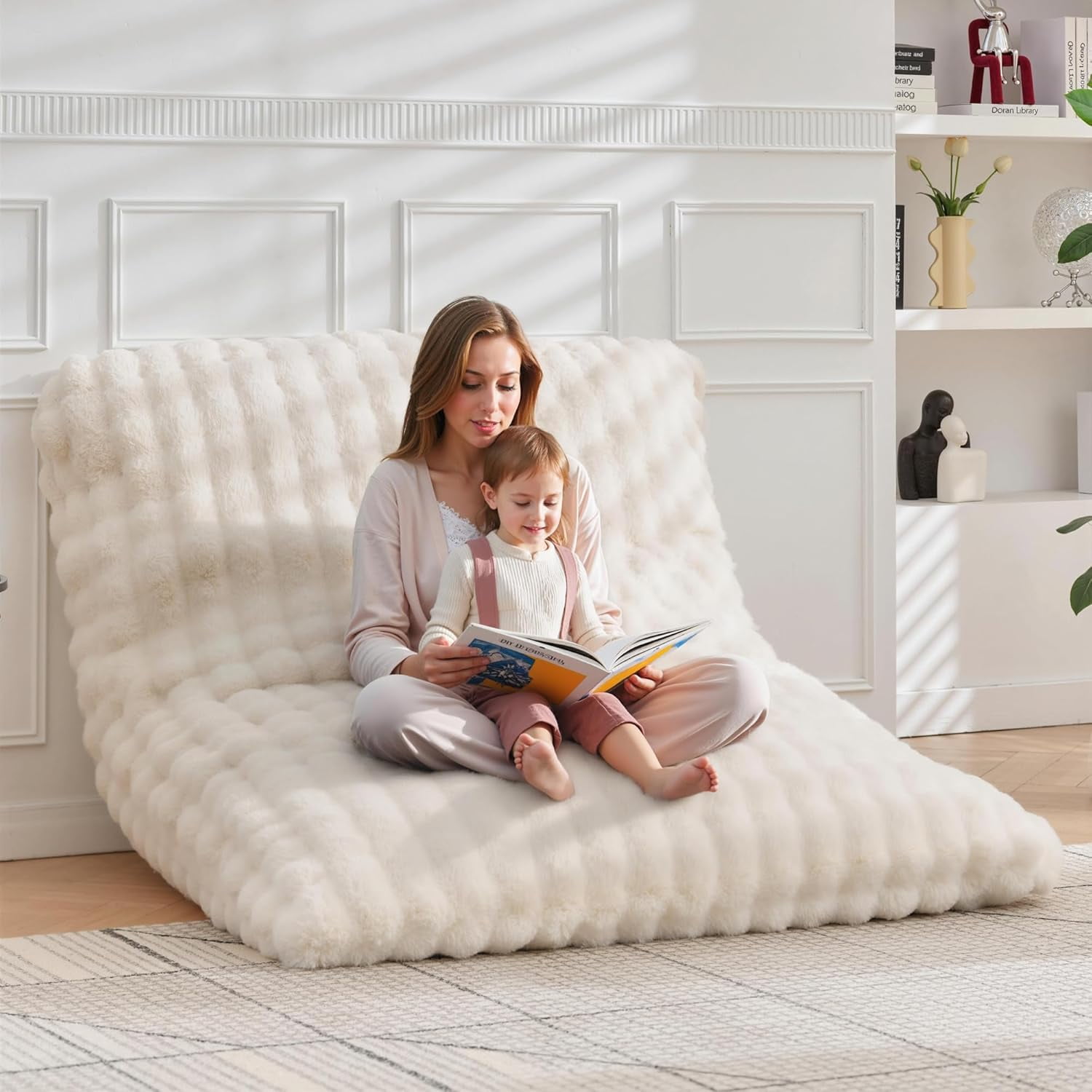 TYBOATLE 3 in 1 Giant Bean Bag Chair for Adults, Plush Fluffy Bean Bag ...